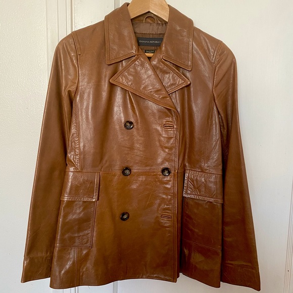 Banana Republic | Jackets & Coats | Banana Republic Brown Leather Blazer | Poshmark